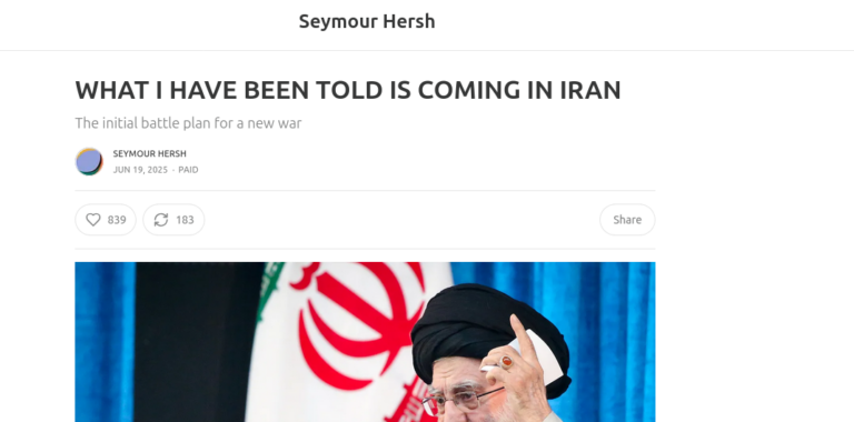 Seymour Hersh: VS gaat Iran ook aanvallen | globalinfo.nl